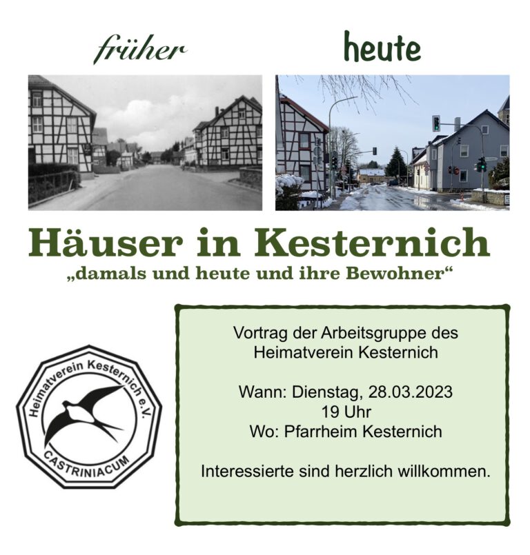 Vortrag: Häuser in Kesternich – damals und heute – Kesternich